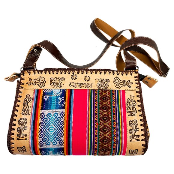 Peru | Bags | New Peru Cusco Womens Textile Fabric Embossed Leather ...
